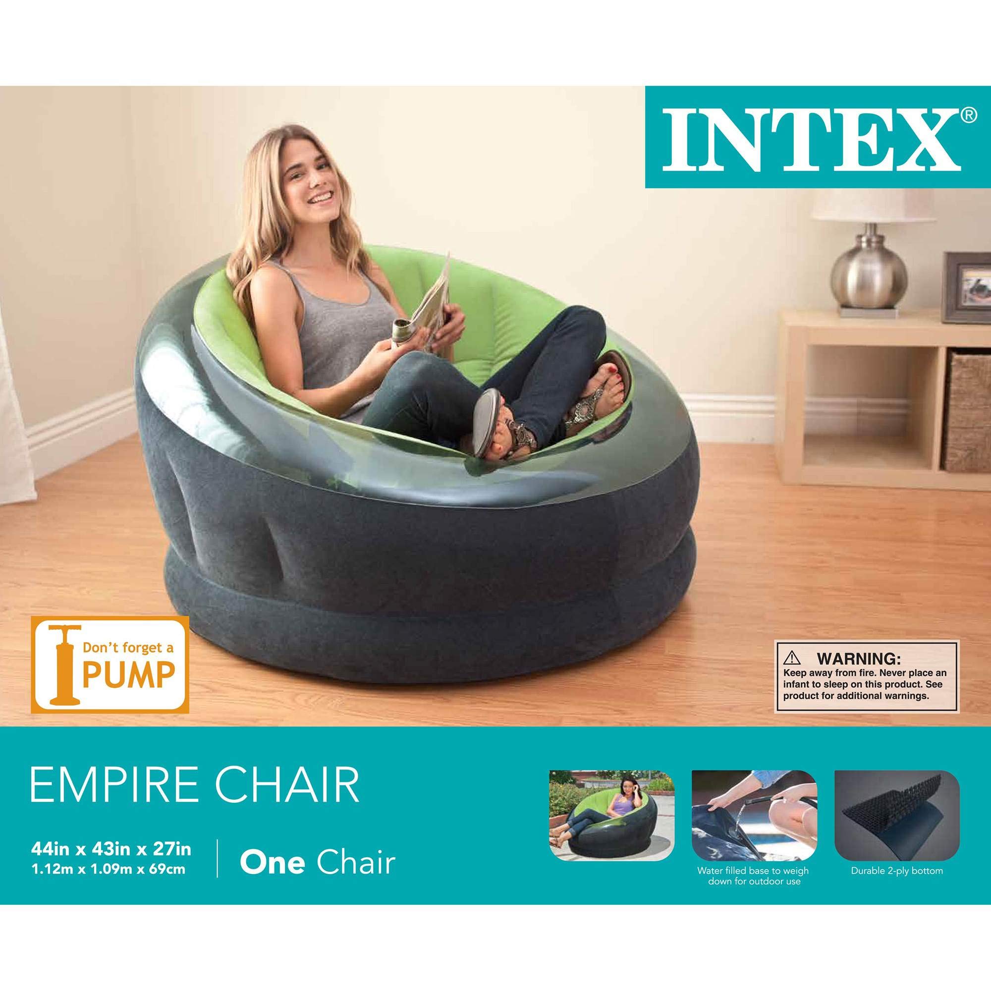 Intex Empire Inflatable Lounge Chair, Lime Green 120V Electric Air Pump