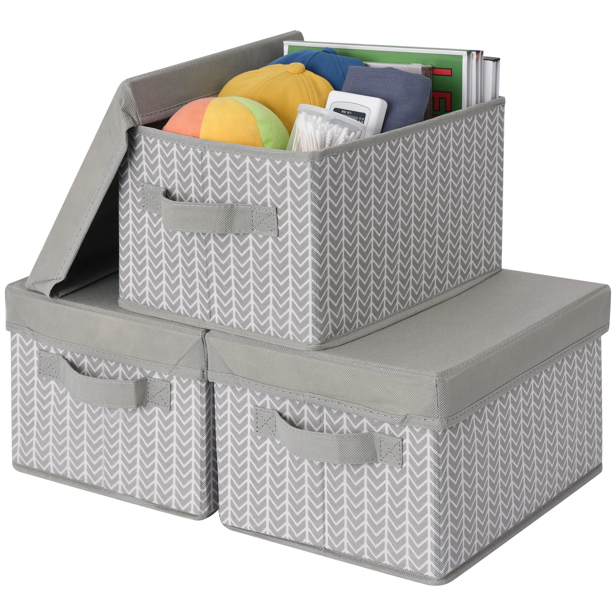 GRANNY SAYS Bundle of 3-Pack Rectangle Storage Bins & 1-Pack Hanging Closet Organizer