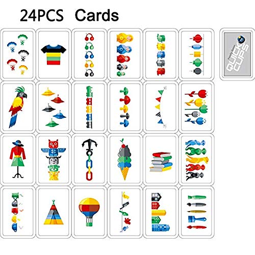 KRISMYA Quick Cups Games for Kids,Classic Speed Cup Game for Parent-Child Interactive Stacking Cups Game with 24 Picture Cards, 30 Cups (6 Sets of 5 Colors Each), Bell &Instructions