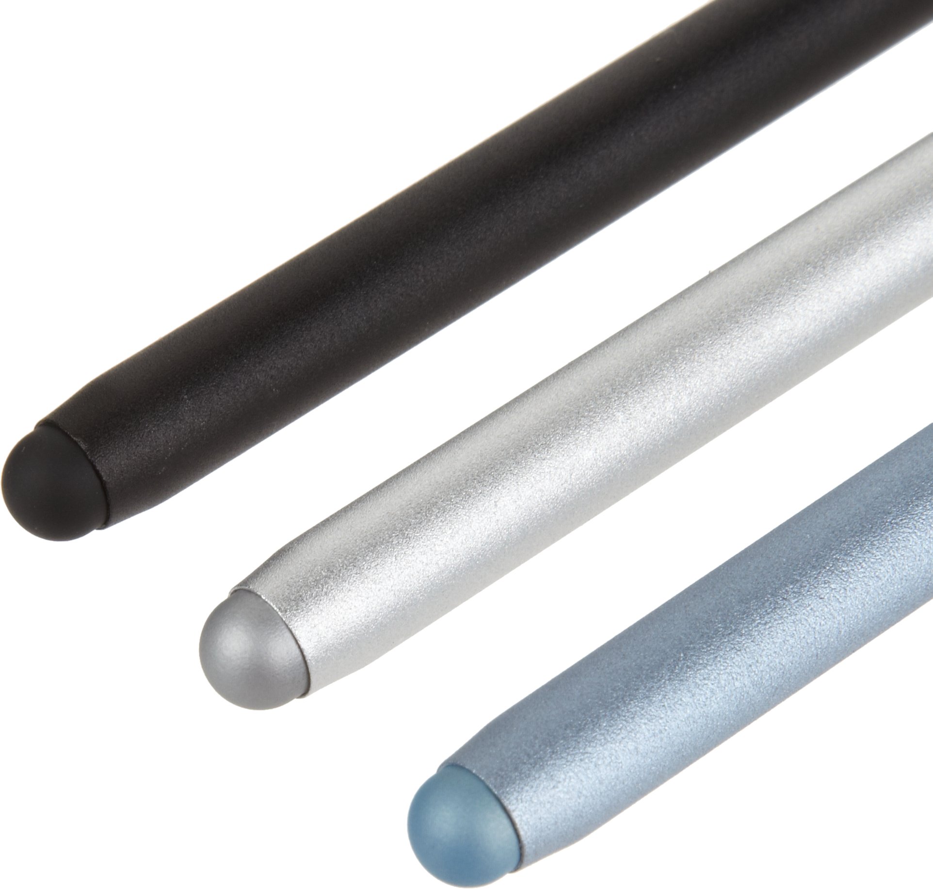 Amazon Basics 3-Pack Executive Stylus for Touchscreen Devices Including Kindle Fire, Apple iPad, Samsung Galaxy Tab, Black/Sliver/Blue