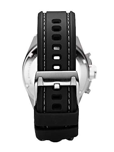 Fossil Men's Decker Quartz Silicone Chronograph Watch, Color: Silver/Black (Model: CH2573IE)