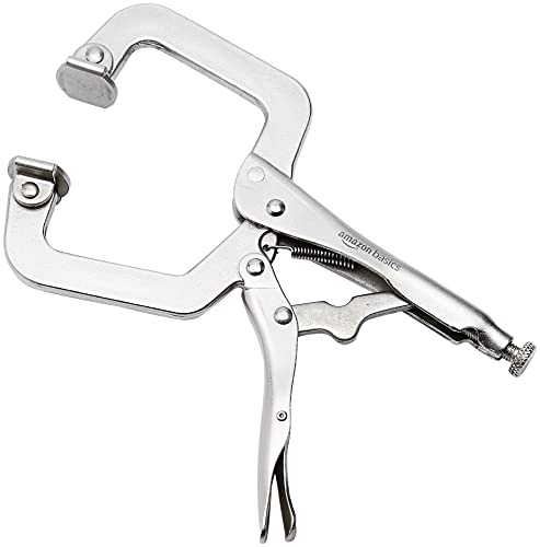 Amazon Basics 3-Piece C-Clamp Locking Pliers Set - Includes 6-inch, 9-inch and 11-inch