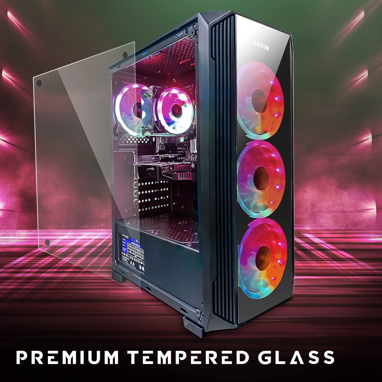 AQVIN Gaming Computer PC Desktop Intel i7 3.40 GHz, GeForce RTX 3060 12GB GDDR6, 32GB RAM DDR4 1TB SSD Storage, RGB Keyboard and Mouse, WiFi Ready Windows 10 Pro -(Renewed)