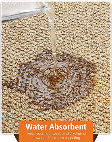 BxzanDya Kitchen Rug and Mats[2pcs] 20x59 Inch/20x32 Inch, Kitchen Rugs and Mats Non Skid Washable, for Kitchen Sink Side Mats, Aisle Rugs, Hallway Rugs(Oats, 20 "x32 + 20 "x59)