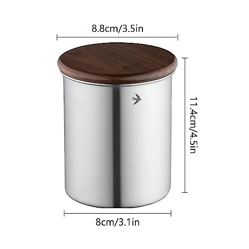 Fourmor 304 Stainless Steel Coffee Canisters 500ml - Coffee Station Container for Ground Coffee Bean Storage, Airtight Food Storage Container with Pop Lid, small Capacity Food Storage Jar for Kitchen