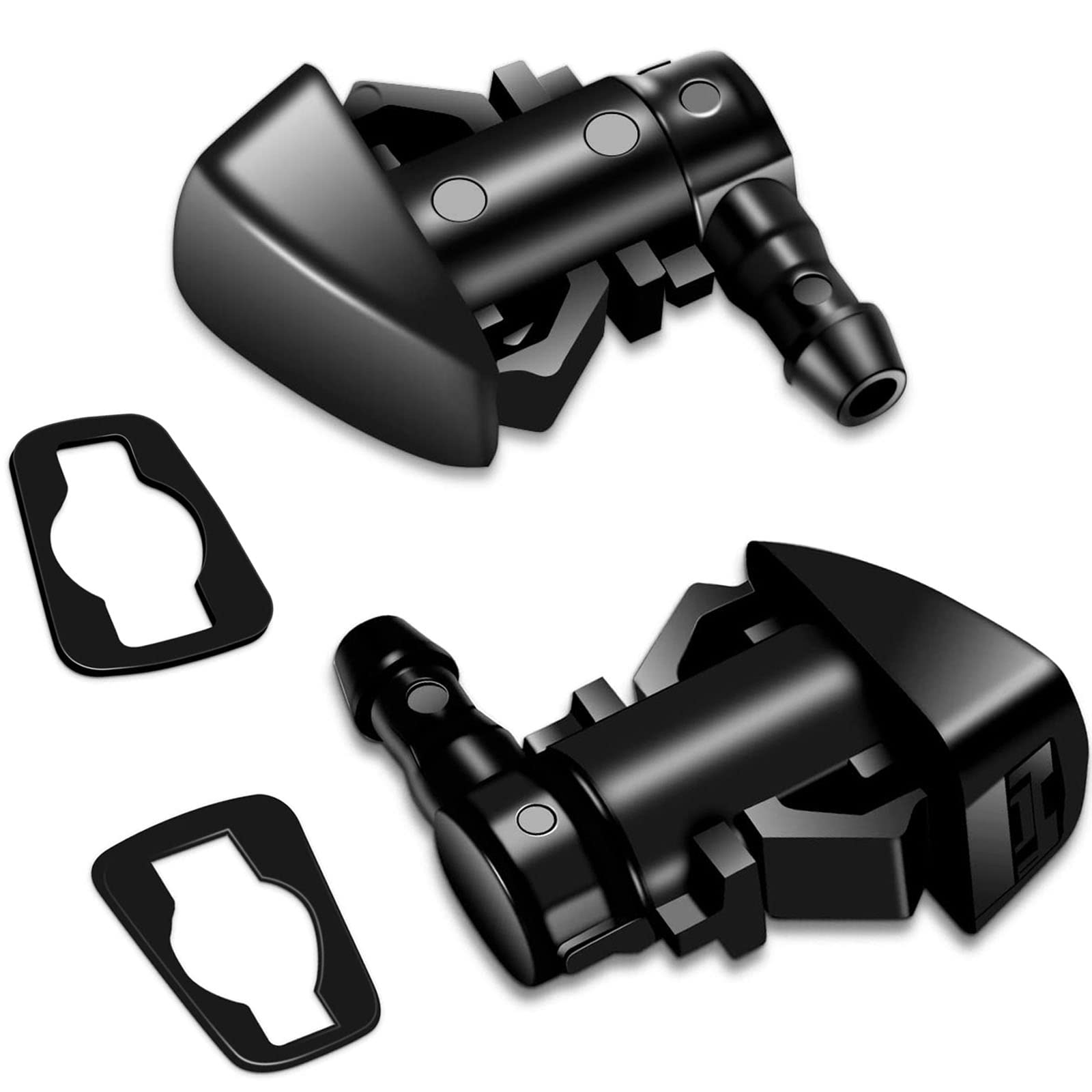 Belleone Windshield Washer Nozzle Kit Compatible with 2005-2016 Jeep Grand Cherokee, 2005-2013 Chevy Malibu, Pontiac G6, Saturn Aura, Replace #55372143AB, 15247800, 55156427AB, 55079049AA, 2PCS
