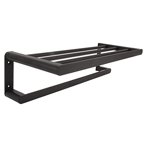 soobu Towel Rack, Antirust Wall Mount Space Saving Bath Shelves for Kitchen (Black 60cm)