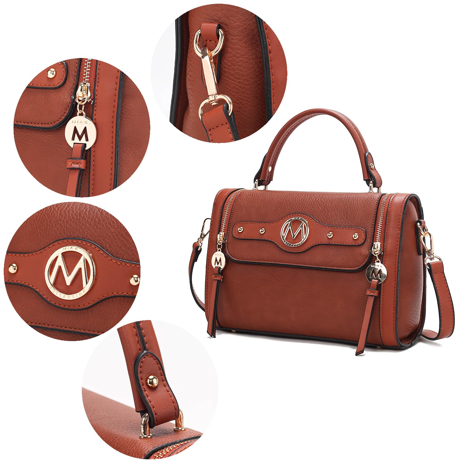 MKF Collection Crossbody Bag for Women, Handbag Purse Top-Handle Shoulder Bag By Mia K