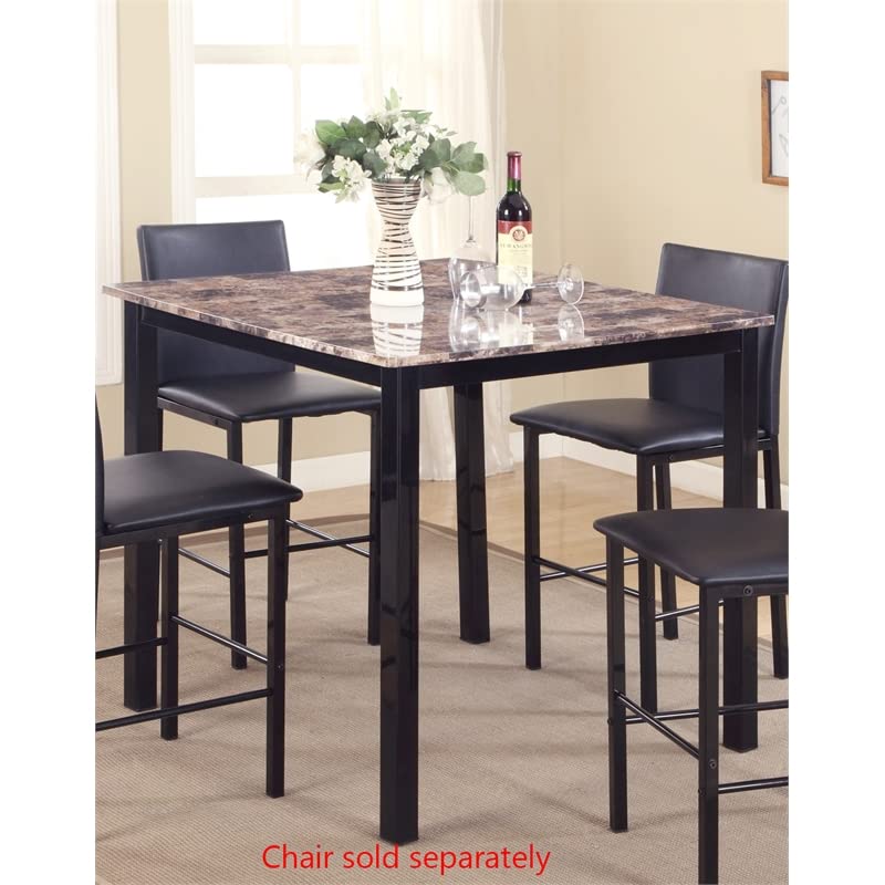 Roundhill Furniture Citico Metal Counter Height Dining Table with Laminated Faux Marble Top