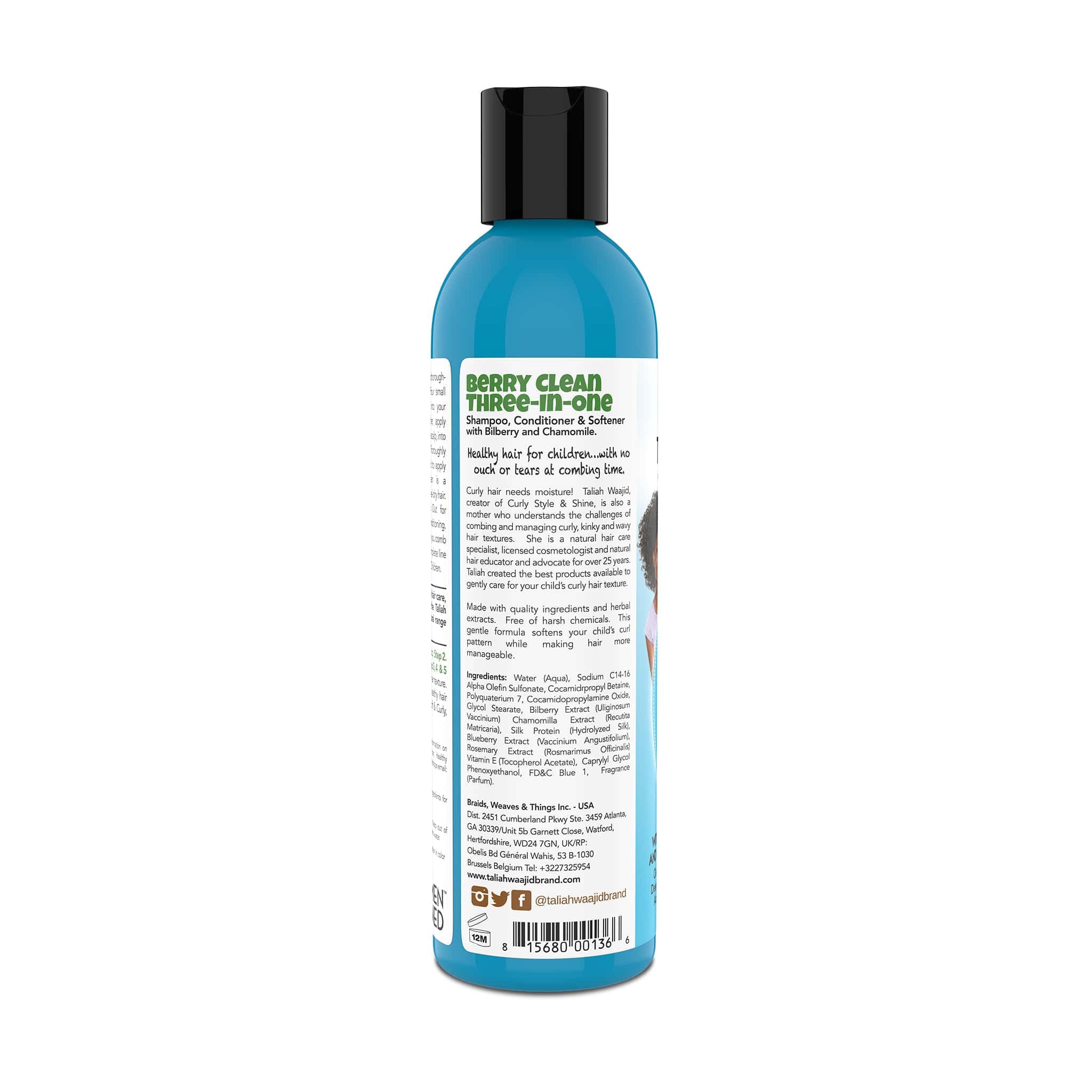 Taliah Waajid Kinky Wavy Natural Clean Three in One, Berry, 8 Ounce
