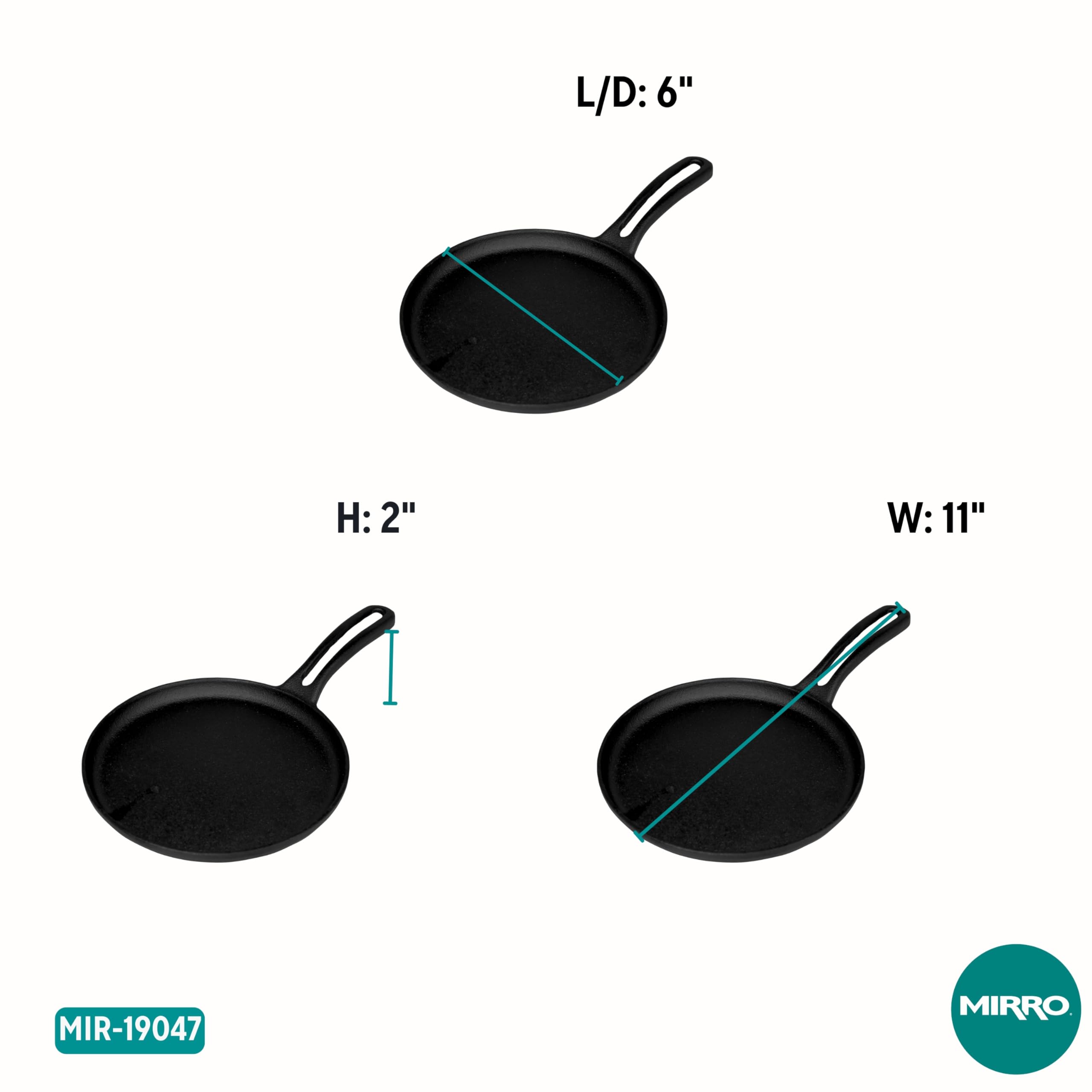 Mirro 6in Cast Iron Preseasoned Mini Griddle