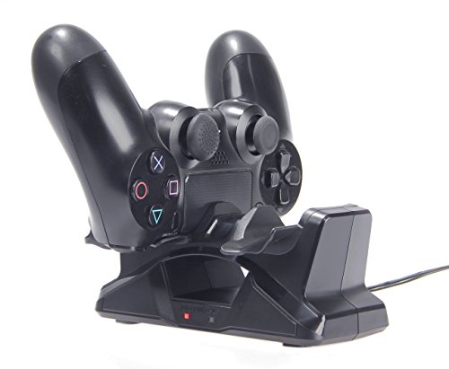 Amazon Basics Controller Charging Station for PlayStation 4 DualShock 4 Controllers - 4 Foot Cable, Black
