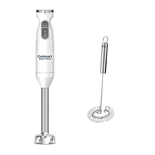 Cuisinart CSB-175 Smart Stick Hand 2-Speed Blender (White) Bundle with Spiral 8.7-Inch Whisk (2 Items)