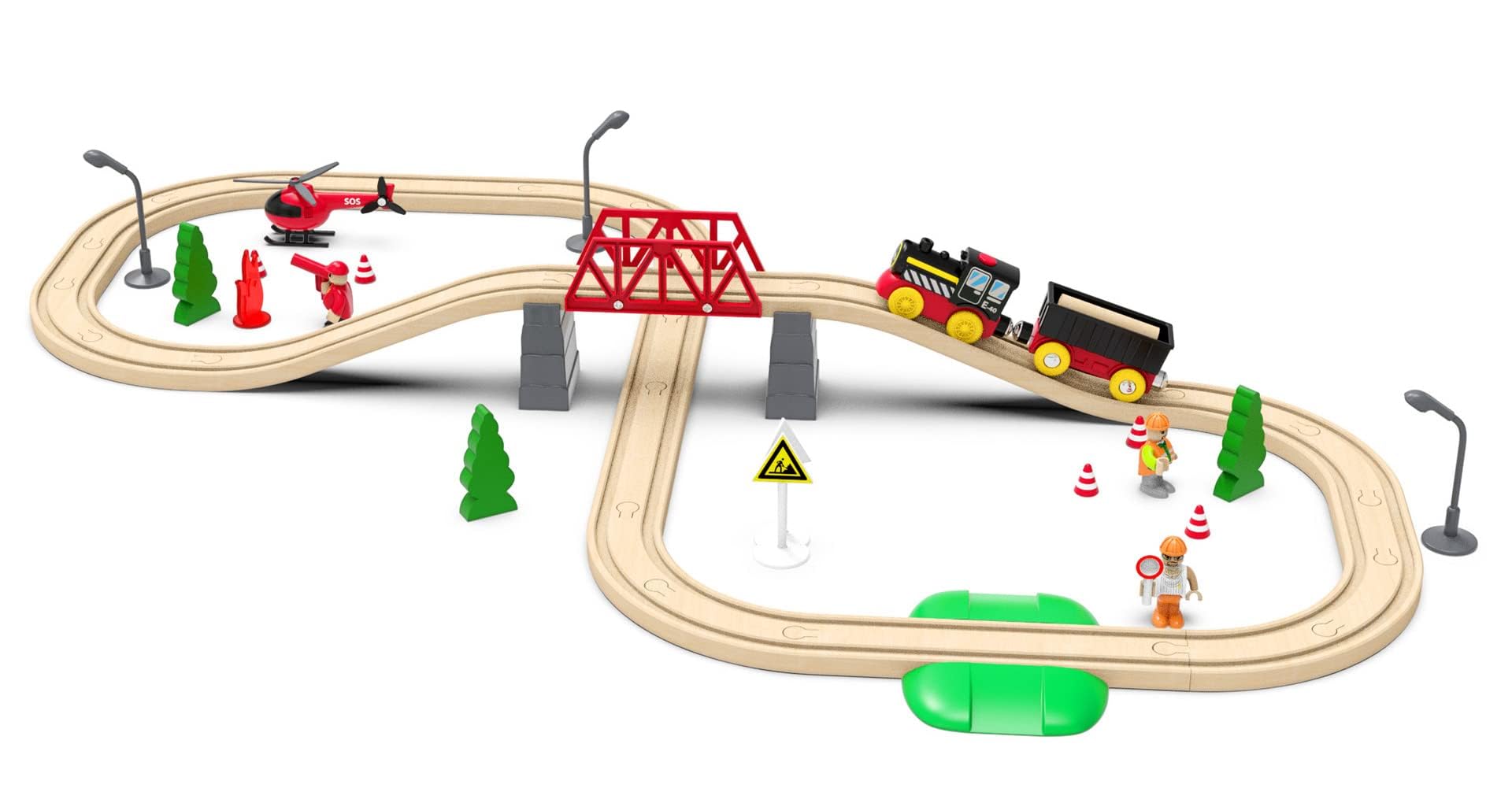 Battery Operated Locomotive Train, Magnetic Train Toy for Wooden Tracks, Motorized Train Compatible with Thomas, Brio, Chuggington, Melissa & Doug