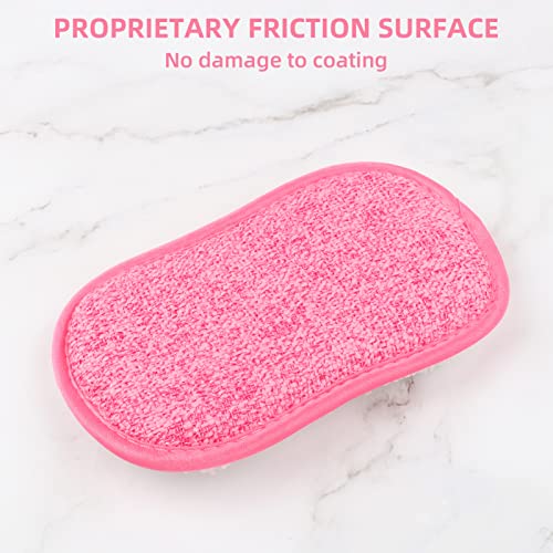 DEFUTAY 3 PCS Kitchen Scrub Sponge, Heavy Duty Scouring Pads, Washing Up Cleaner,Household Cleaning Wash Cloth with Adhesive Hooks(Color Random)