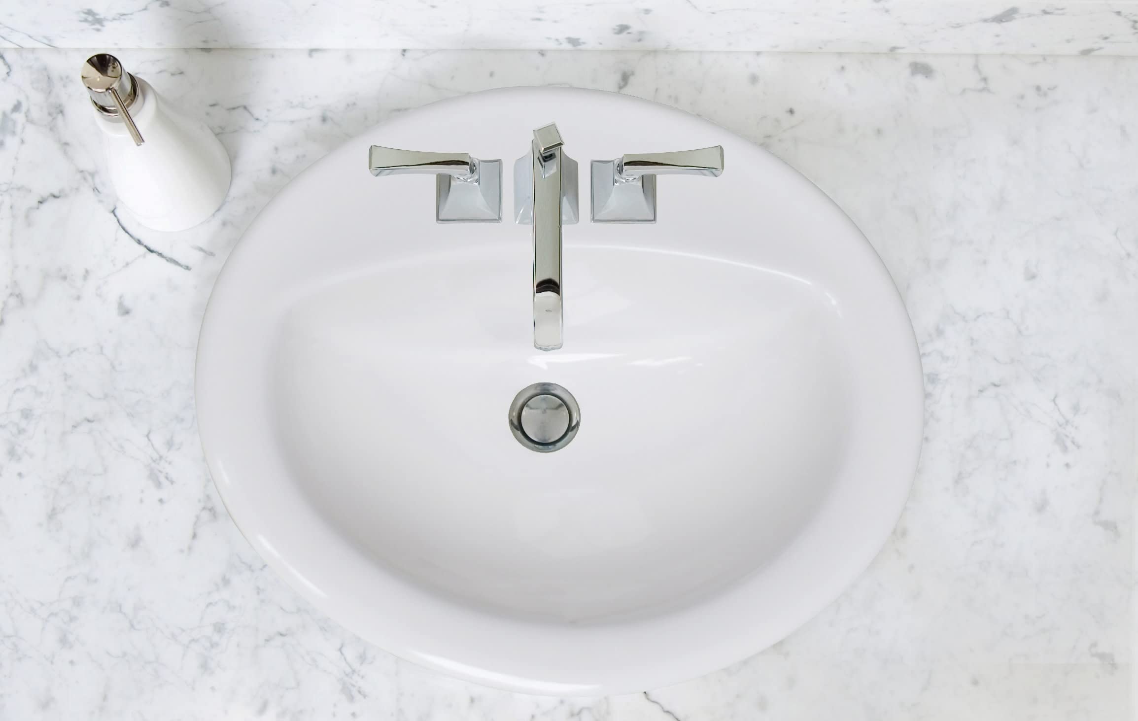 Design House 583203-WHT Traditional Simple Oval Drop-In Sink 20x17 Single Basin in White