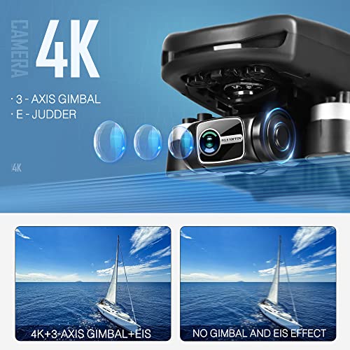 HHD Drones with Camera for Adults 4k,3-Axis Gimbal, Foldable RC Quadcopter with 5G WiFi FPV Live Video,50 Minutes Flight Time, App Control,2 Batteries