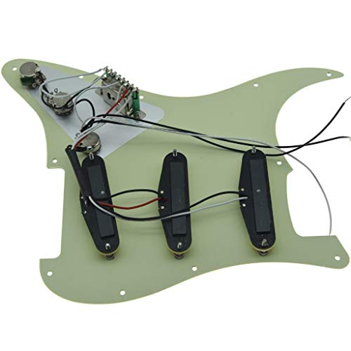 KAISH Mint Green Loaded Electric Guitar Pickguard Prewired Pickguard with Wilkinson Pickups for USA/Mexico FD Stratocaster