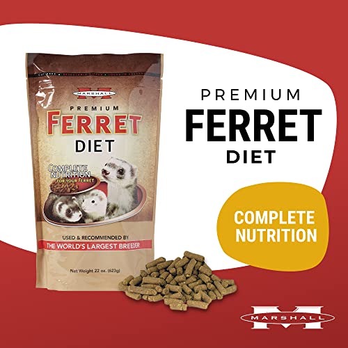 Marshall Pet Products Natural Complete Nutrition Premium Ferret Diet Food with Real Chicken Protein, Highly Digestible, 22 oz