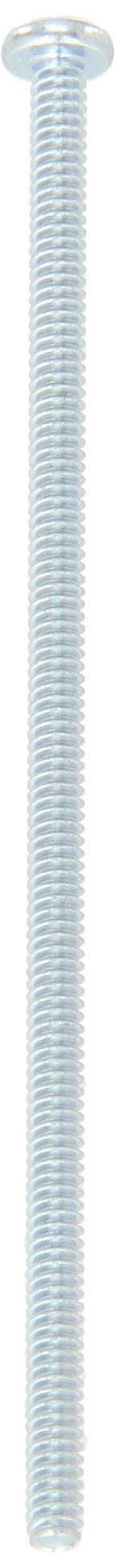 Small Parts 0448MPP Steel Pan Head Machine Screw, Zinc Plated, Meets ASME B18.6.3, #1 Phillips Drive, #4-40 Thread Size, 3" Length, Fully Threaded, Imported (Pack of 25)