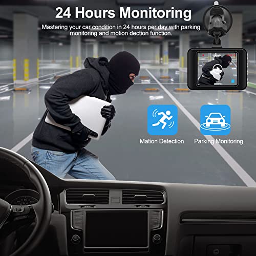 Dash Camera for Cars, Dash Cam 1080P Full HD Dual, 32G SD Card, Dashcam 170 Wide Angle 2.4" LCD Display, Super Night Vision, G-Sensor, Parking Monitor, WDR, Loop Recording