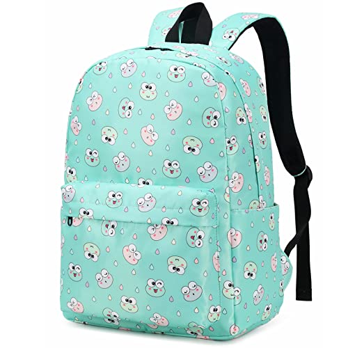 Esfoxes Frog Girls Backpack for Elementary Middle School, Kids Teens School Bag Women College Bookbag Laptop Backpacks