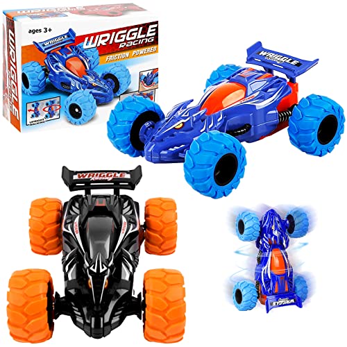 M SANMERSEN Monster Truck Car Toy, 2 Pack Turnable Head Monster Dragon Toys Friction Powered Cars Pull Back Toy Cars Set - Push and Go Toy Cars for Toddler Boys Girls Easter Gift