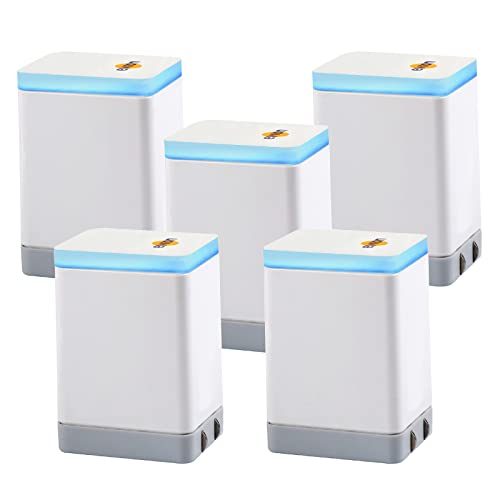 Evron Ionizers for Home,Negative Ion Plug In Folding Prongs Mobile Ionizer with Output up to 20 Million Negative Ions/Sec (Blue light 5 Pack)