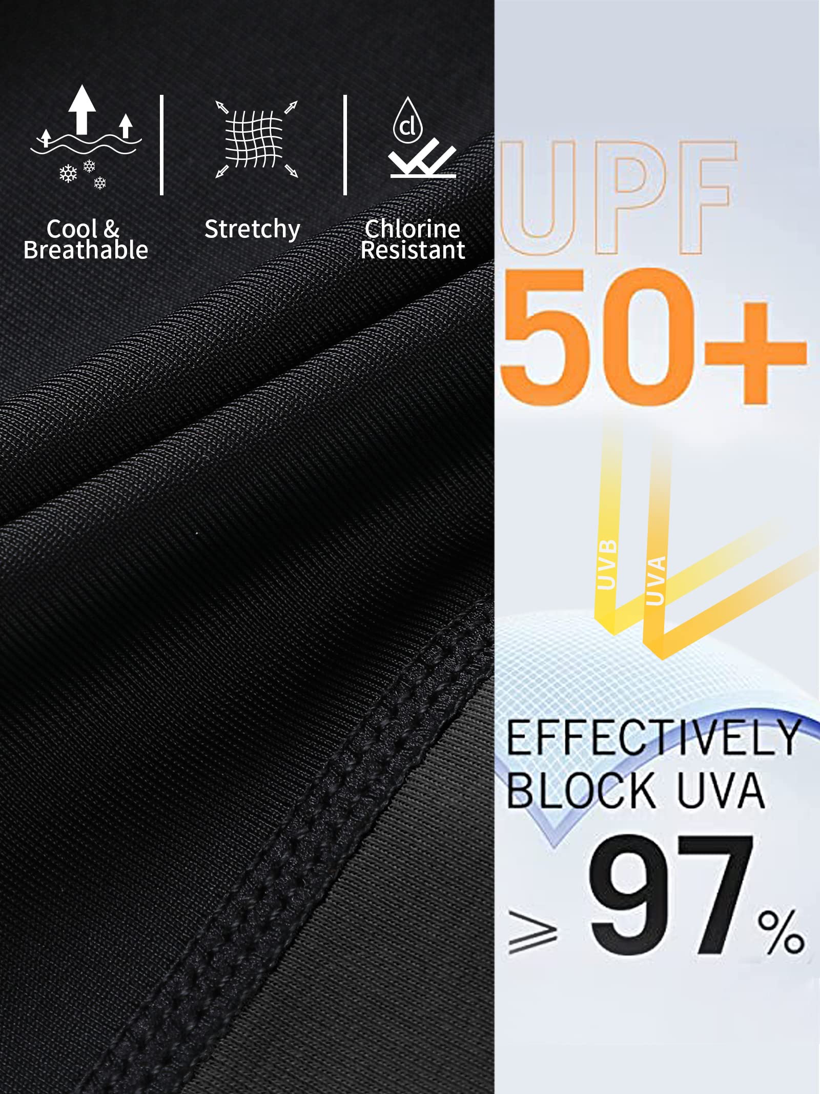 ATTRACO Women's Swim Tights Swimming Leggings Long Swimming Pants Black M