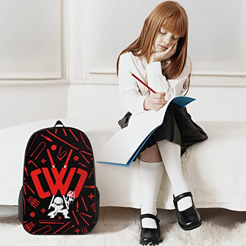 EZAQOXW 3 Pcs Durable Backpack Set, Lightweight Daypack with Portable Lunch Bag And Pencil Case Pouch For Boys Girls Adults Primary Junior High