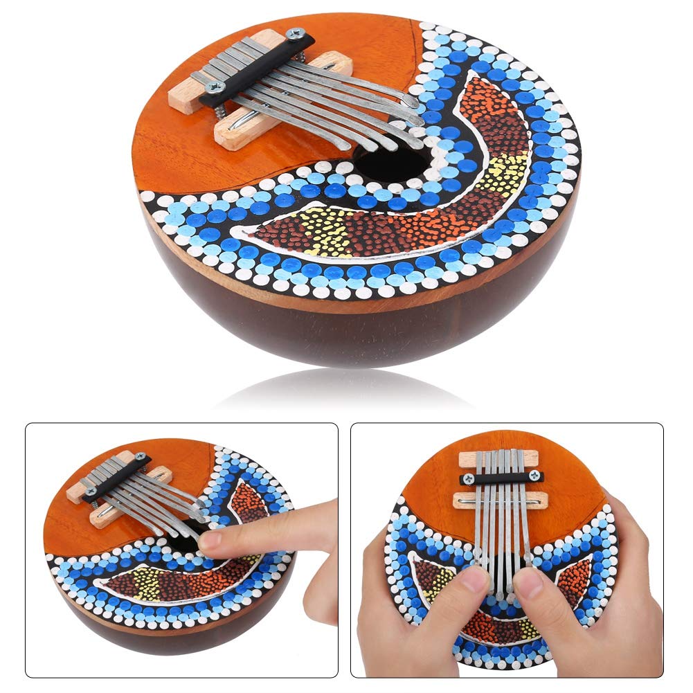 Kalimba Thumb Piano 7 Keys, Portable Mbira Finger Piano Musical Instrument Gifts for Kids and Adults Beginners