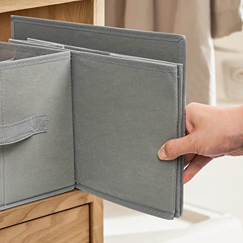 Criusia 3 Pack Large 17 Grids Closet Organizers and Storage with Handles and 6 Pack 58 Cell Sock Underwear Organizer Dividers