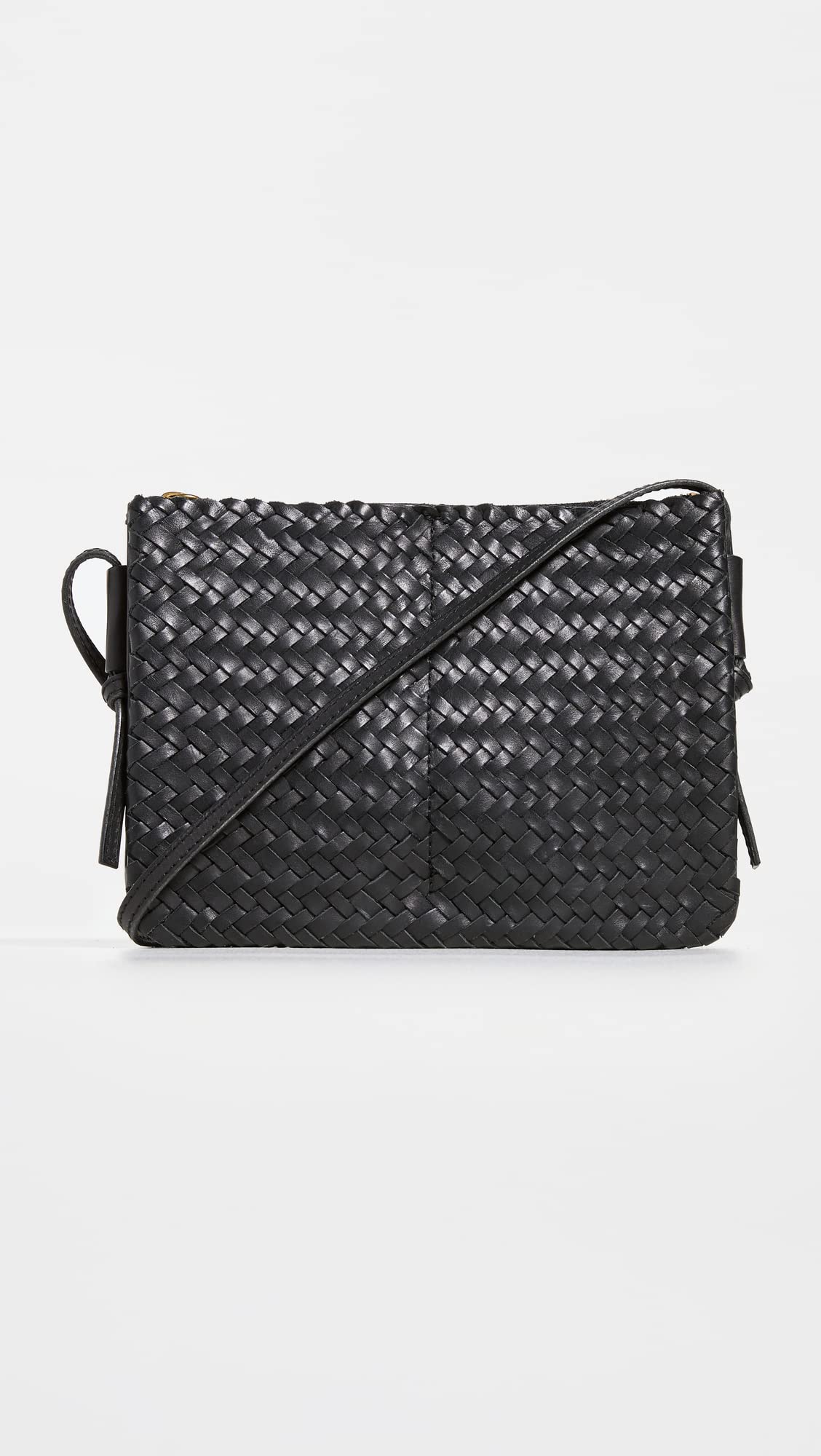 Madewell Women's The Knotted Crossbody Bag in Woven Leather, Black, One Size