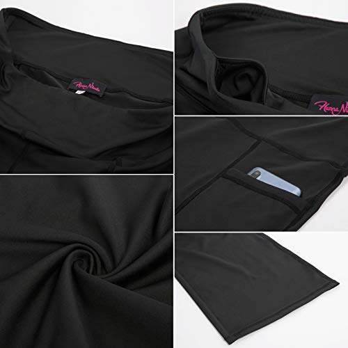 Hanna Nikole Women's Plus Size Bootcut Yoga Pants with Pockets High Waist Tummy Control 24W Black