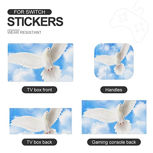 Blue Sky Pigeon Decal Stickers Cover Set Full Wrap Skin for Switch Protection Faceplate Sticker for Switch
