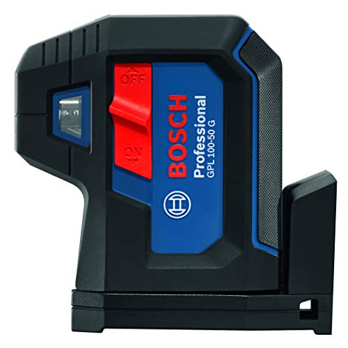 Bosch GPL100-50G 125ft 5 Dots Point Alignment Laser Level 360 With Integrated Magnetic Mount, Heavy-Duty for Layout & Plumbing, Includes Batteries and Hard Case,Green/red