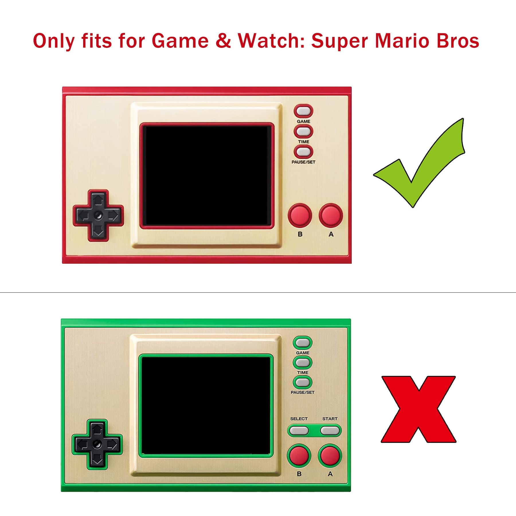 PlayVital Semi-Transparent Clear Silicone Cover Protective Case Skin for Nintendo Game & Watch: Super Mario Bros w/ 2 Pcs Screen Protectors