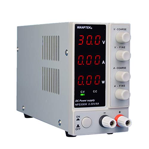DC Power Supply Variable 0-30V 0-6A 180W Adjustable Switching Regulated Power Supply Digital Power Supply with High Precision 4-Digits Display