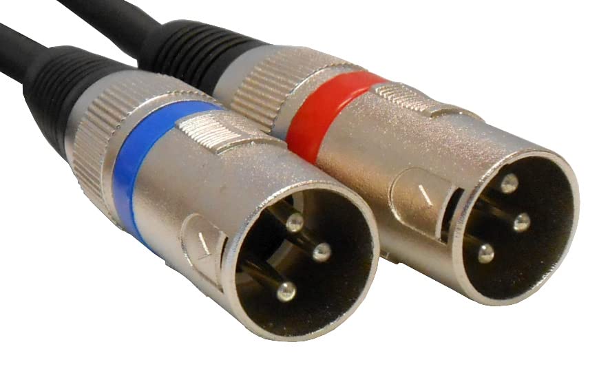 Audio 2000s ADC203K 50'x6/12mm 24AWG Dual XLR Females to Dual XLR Males Balanced Audio Cable