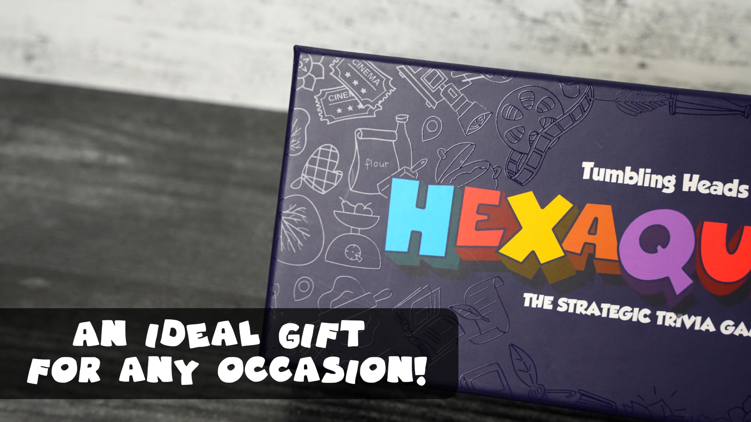 Hexaquest: Strategic Trivia Board Game - 1500 Questions, 6 Categories, 65 Hexagon Tiles, Luxury Bag - Quick to Learn