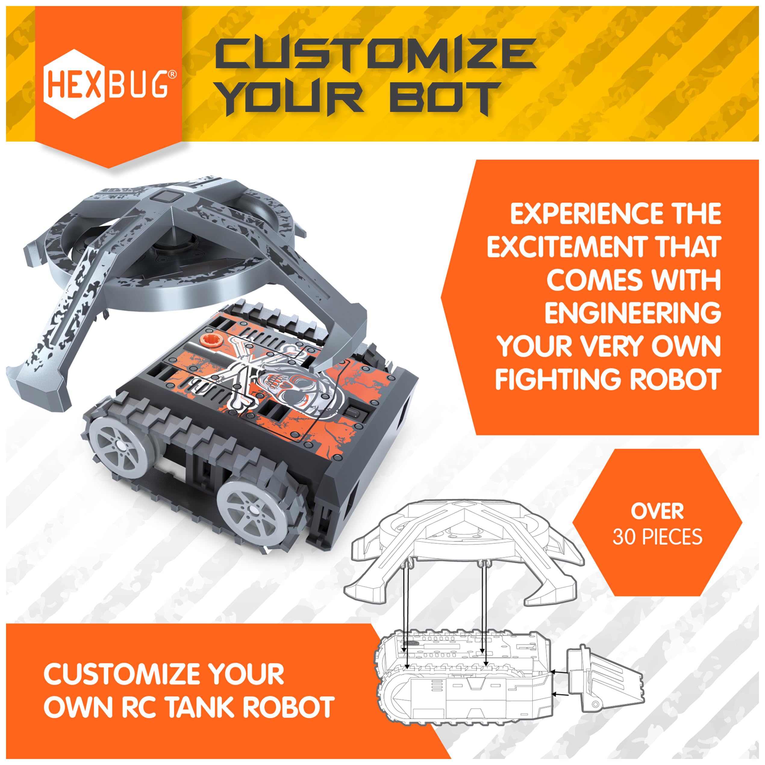 HEXBUG BattleBots Arena MAX, Multiplayer Robot Board Game for Kids, Remote Control Toy, Batteries Included, for Boys and Girls Ages 8 and Up