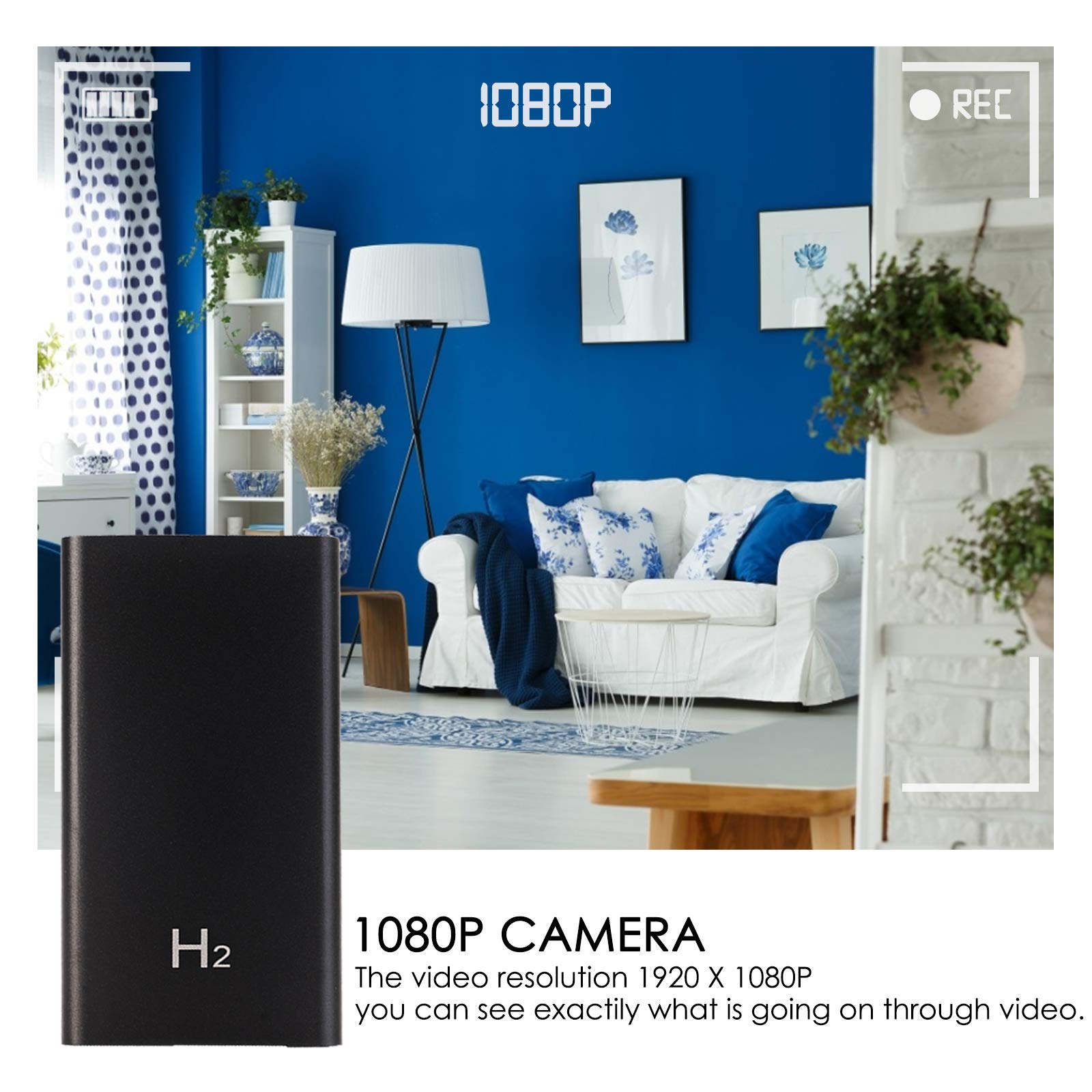 CAMAKT Hidden Camera, HD 1080P 5000mAh Portable Digital Power Bank Spy Camera, Long Time Video Recording with Loop Recording Wireless Security Nanny Cam for Home and Office, No WiFi Function.
