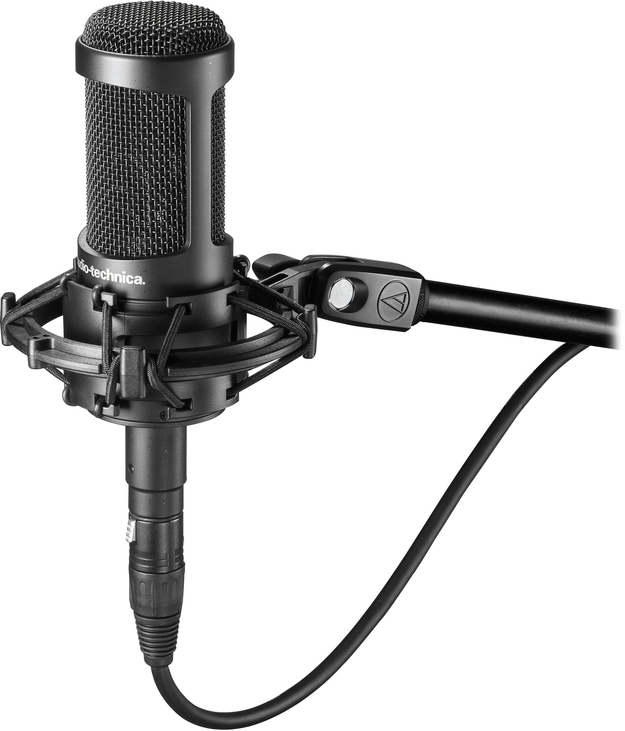Audio Technica AT2035 Microphone with Knox Gear Pop Filter, Boom Arm and XLR Cable Bundle (4 Items)