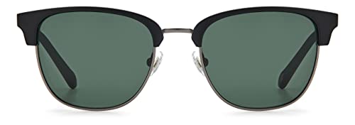 Fossil Men's Male Sunglass Style FOS 2113/G/S Square, Matte Black/Green, 51mm, 20mm
