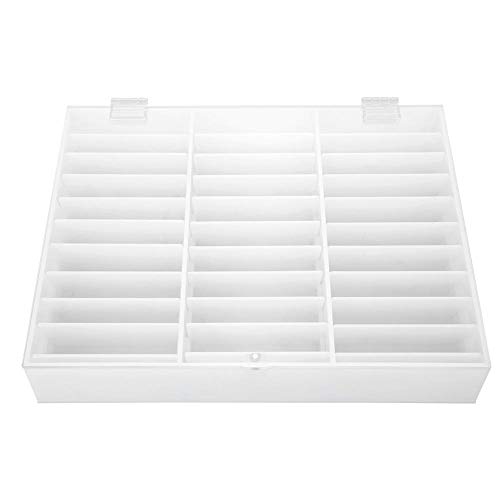 Fake Nail Organizer,Nail Storage Box, Display Box Nail Art Decoration Container Empty Nail Tips Storage Box Fake Nail Display Case(White)