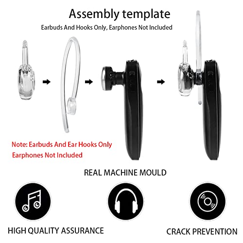 Earbud Tips Silicone Ear Tips & Ear Hook Replacement Earbud Tips 12 Pcs Replacement Ear Hooks And 6pcs Large Replacement Eargel Compatible With Plantronics M70 M165 M1100 M100 M55 M28 M25 Voyager Edge