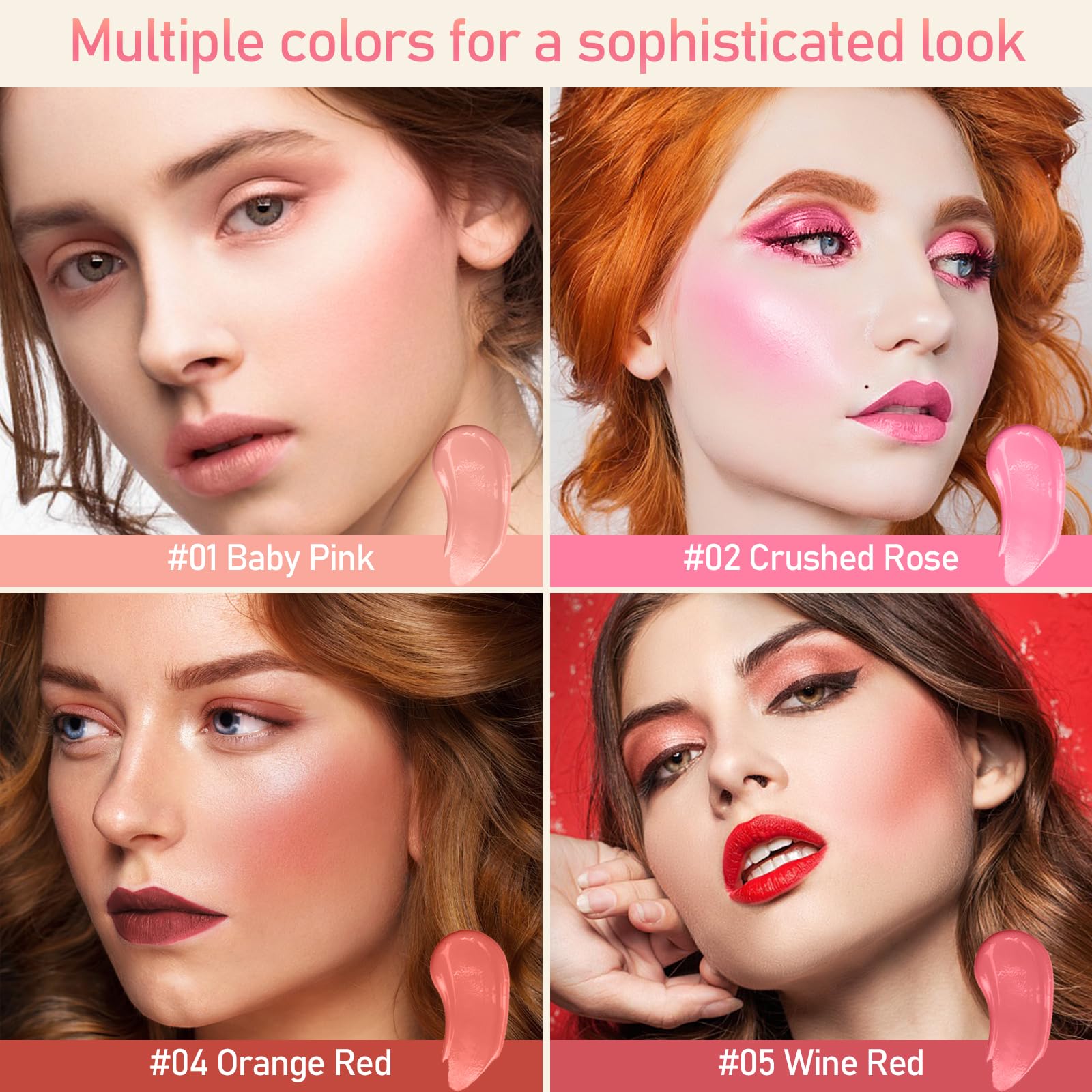 BowJian Blush for Cheeks Face Make Up Blush Stick Cream Blush for Cheeks Rare Beauty Blush Highlighter Stick Liquid Blush Contour Natural Stick Blush Long Lasting Pink Blush Korean Makeup#01 Baby Pink
