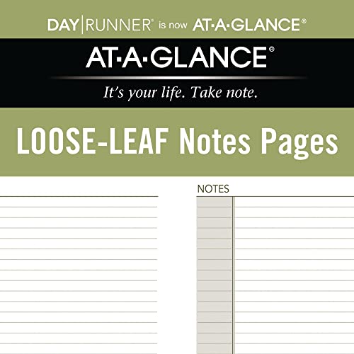 AT-A-GLANCE Day Runner Notes Pages, 87228 DAY-TIMER, Refill, Loose-Leaf , Undated, for Planner, 5-1/2" x 8-1/2", Size 4, 30 Sheets/Pack (011-200)
