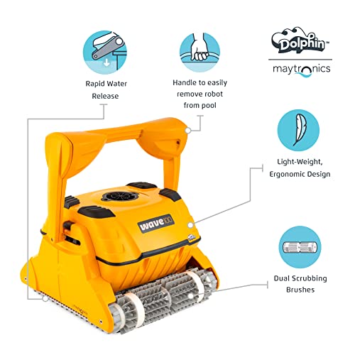 DOLPHIN Wave 100 Commercial Robotic Pool Cleaner with Caddy, Engineered for Extraordinary Pool Cleaning Performance, Ideal for Commercial Swimming Pools up to 88 Feetā¦