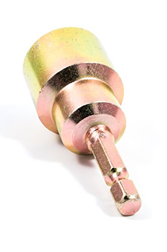 Camco Camper/RV Scissor Jack Drill Adapter Socket | Designed for 1/4-Inch Hex Quick Connect Chucks | Forged of Carbon Steel & Zinc Plated for Corrosion-Resistance (48865)